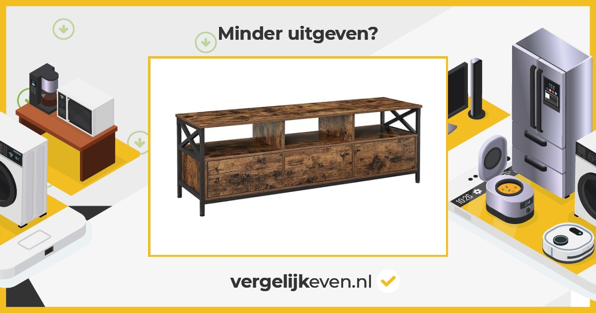 Rootz TV Kast - Industrieel TV Kast - Met 3 Lades - TV meubel - TV ...