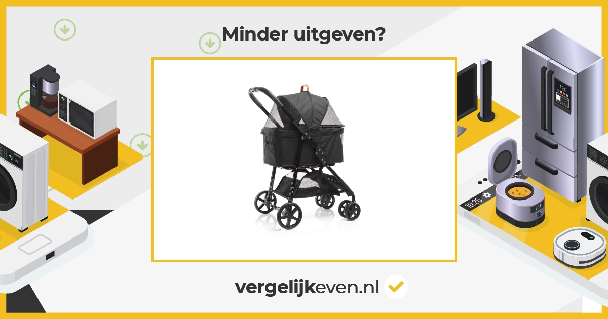 Fudajo hondenwagen 2-in-1 zwart inklapbare hondenbuggy, kinderwagen ...